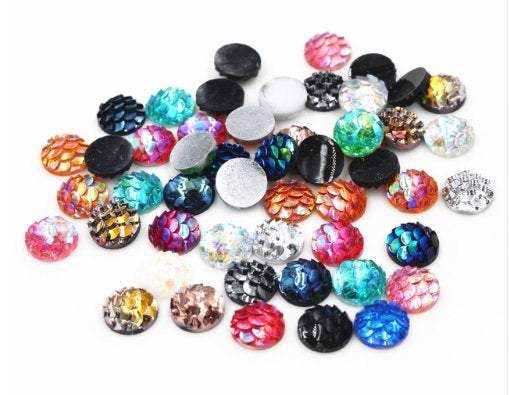 8mm Resin Cabochons Druzy and Scale Options